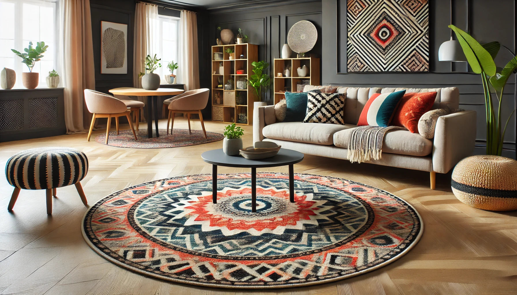 How to Perfectly Place a Round Rug in Your Living Room